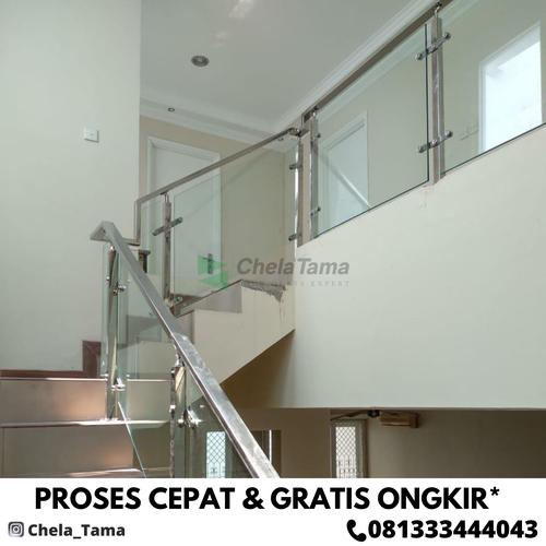 Jual Railing Tangga dan Balkon Kaca Tempered Glass - Tiang Stainless ...