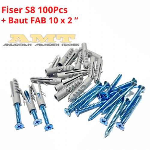 Jual Fiser S8 isi 100 Pcs + Sekrup Baut Ukuran 10x2" isi 100 pcs - Kota ...