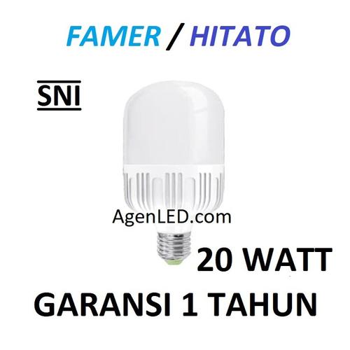 Jual FAMER LAMPU LED JUMBO 20W bohlam 20 w watt putih bulb WHITE KAPSUL ...