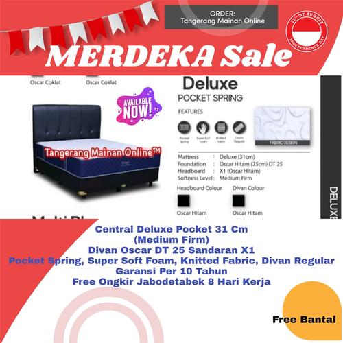 Jual Springbed Central Deluxe Pocket Spring Bed Set Divan Headboard ...