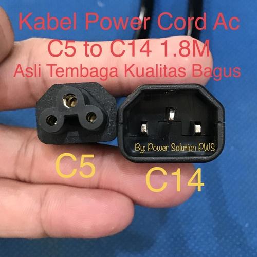 Jual Kabel Power Ac Cord C14 to C5 / C14 to colokan Notebook / C14 ...