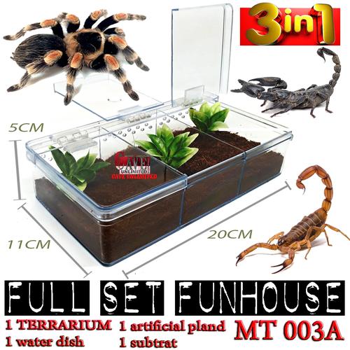 Promo MT003A FULL SET FUN HOUSE KANDANG INSECTA TARANTULA PAKET ...