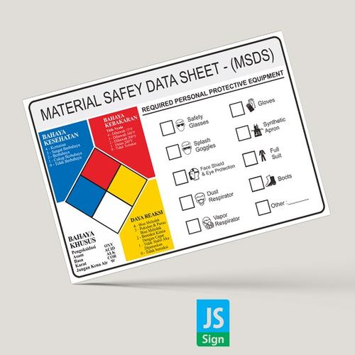 Jual STICKER K3 SAFETYSIGN - IDENTIFIKASI MSDS - M(45x30cm) - Kota ...