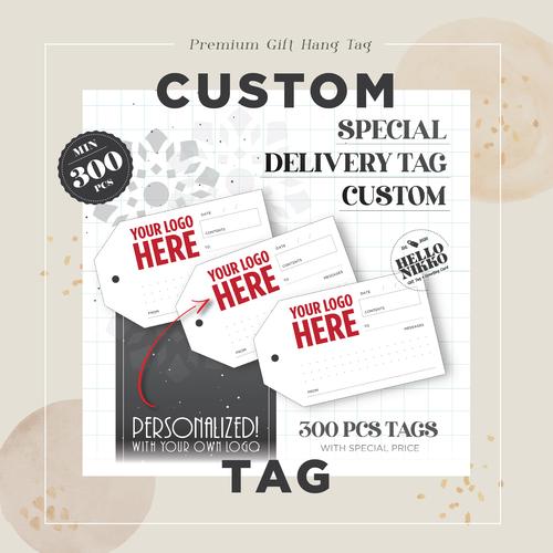 Jual Custom gift tag promo grab food parcel hampers makanan kado kartu ...