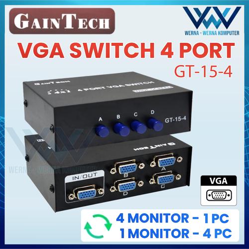 Jual GAINTECH VGA SWITCH 2-4 PORT / 4 IN 1 OUT / 1 IN 4 OUT / 2 IN 1 ...