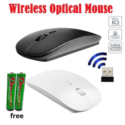 Jual MOUSE WIRELESS SLIM 2.4GHZ / Wireless Mouse Slim - M100 Putih ...
