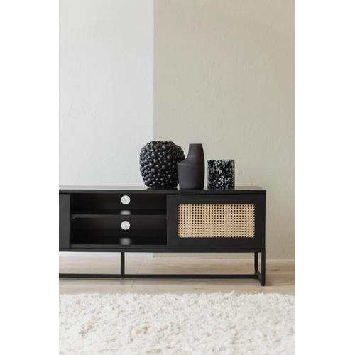 Jual TV CABINET BUFFET TV NATURAL BLACK MINIMALIS KOMBINASI ROTAN - Kab ...