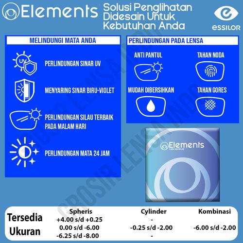 Jual Lensa Essilor Elements Anti Blueray + Drive night vision 1.56 ...