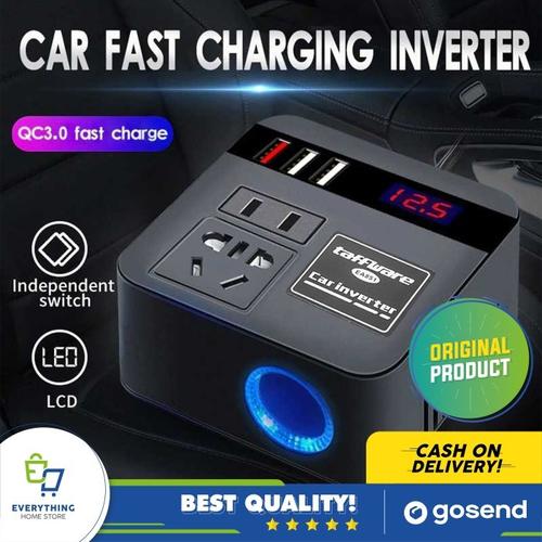 Jual Power Inverter Mobil DC 12V to AC 220V 150W 3 USB Port Fast ...