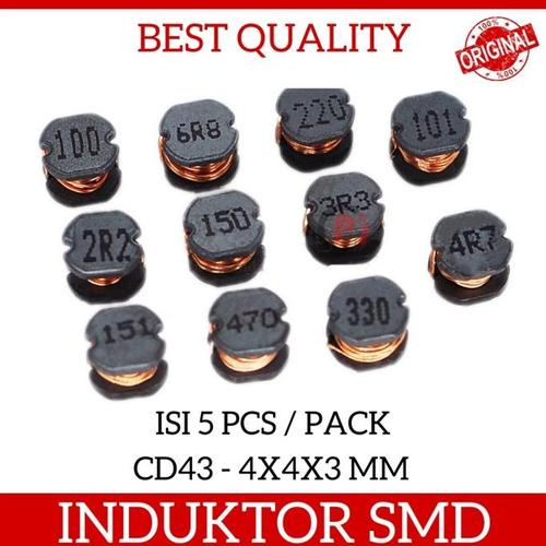 Jual Isi 5 Pcs Induktor SMD CD43 22 33 470 uH Inductor Lilitan Wire ...