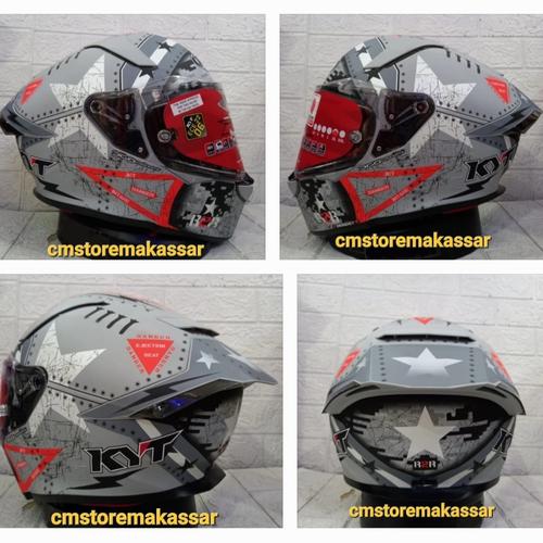 Jual Helm KYT R2R Pro Full Face Assault Matt Silver Double Visor SNI ...