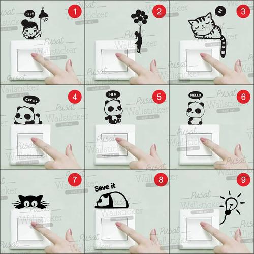 Jual Wallsticker - Stiker Saklar Lampu stop kontak Lucu Motif Animal ...