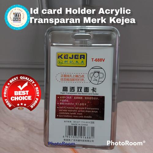 Jual Id Card Holder Acrylic Transparant Kejea Nametag Id Card Holder ...