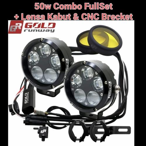 Jual Lampu Fog Lamp Gold Runway GR-50X 50watt Lampu GR Full set 5 Titik ...