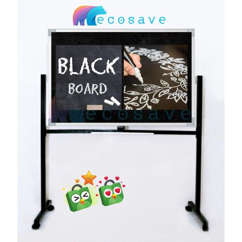 Jual Blackboard Kapur Stand 60 x 120 cm Papan Tulis Hitam Kaki Roda ...
