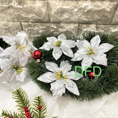 Jual Bunga Natal Poinsettia Kastuba 12 cm / hiasan pohon natal - batang ...