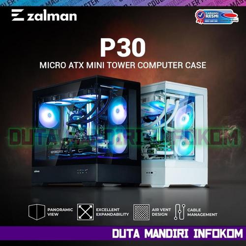 Promo Zalman P30 - Tempered Glass Mini Tower m-ATX Gaming Case - Black ...