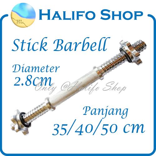 Promo STIK PENDEK SOLID Lurus Barbell Straight Dumble Bar Stick Chrome ...