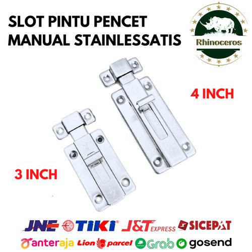 Jual Slot Pintu Manual Stainless Grendel Kunci Pintu - 4 INCH - Kota ...