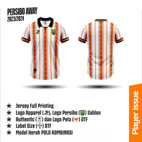 Jual Jersey Persibo Away Jersey Player Issue Putih Orange - AWAY JERSEY ...