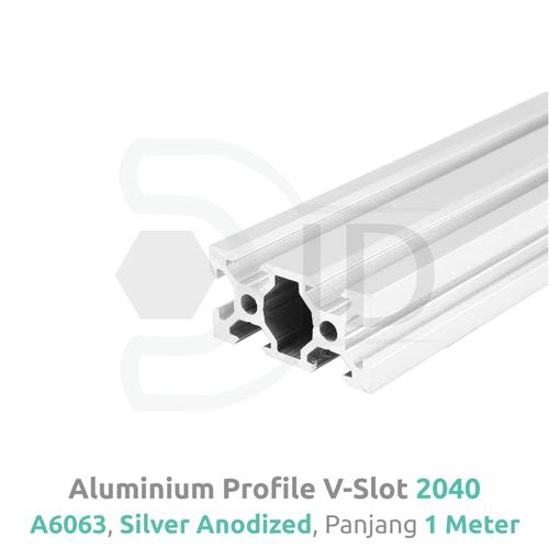 Jual Aluminium Profile / Extrusion A6063 V Slot 2040 Linear Rail Silver ...