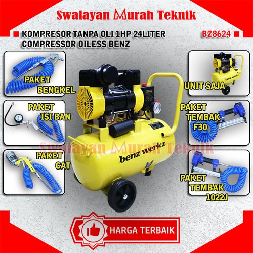 Jual Kompresor Angin BENZ BZ8624 Oiless Silent Compressor 24 Liter 1HP ...