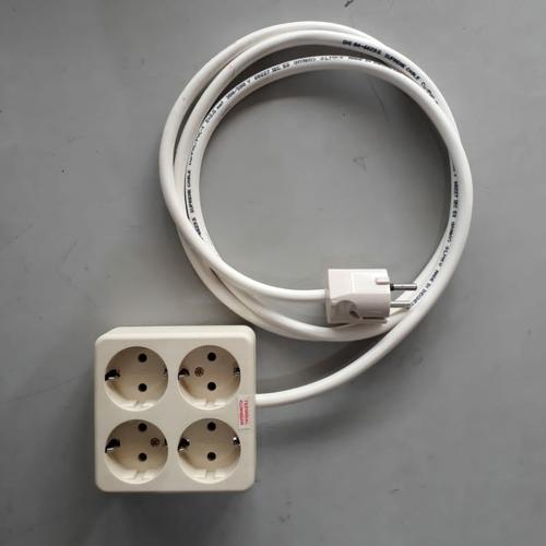 Jual Stop Kontak Segi 4 Lubang + Steker Uticon + Kabel 10 Meter Rakitan ...