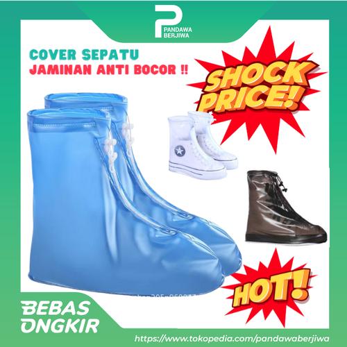Jual Cover Sepatu Anti Basah Jas Hujan Pelindung Sepatu Putih Biru ...