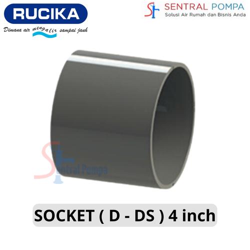 Jual Rucika Socket 4" D DS PVC Soket Sambungan Lurus Polos 4 inch ...
