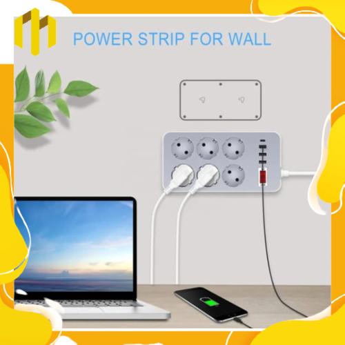 Jual Colokan Listrik Stop Kontak Gantung Dinding 6AC Outlets 3 USB+Type ...