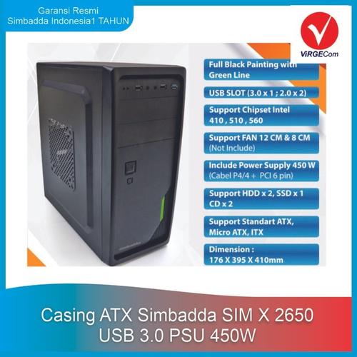 Jual Casing Atx Simbadda Sim X 2658 + Psu 450W Usb 3.0 - Jakarta Pusat - finncom | Tokopedia