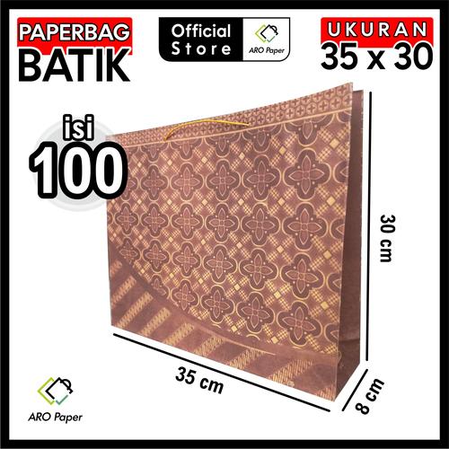Jual Paper Bag Batik | Ukuran 35x8x30 cm (Isi 100 pcs) - Batik 16C ...