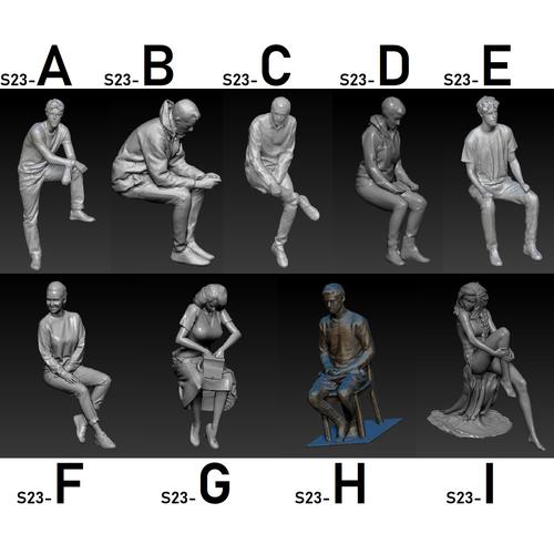 Jual Maket Figure Orang Duduk 1:64 Polos Seated Model Miniature S23 ...
