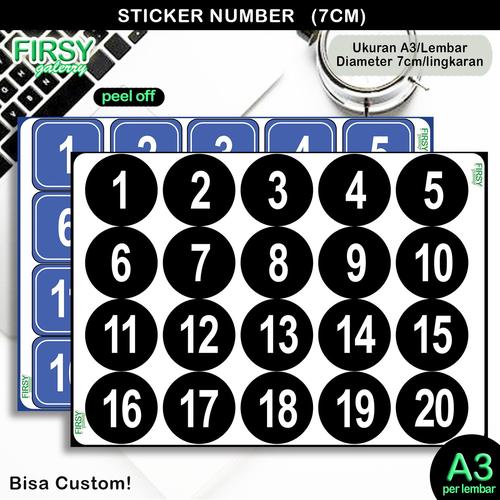Jual Sticker Nomor Bulat 7CM, Label Angka Besar, Stiker Angka Penomoran ...