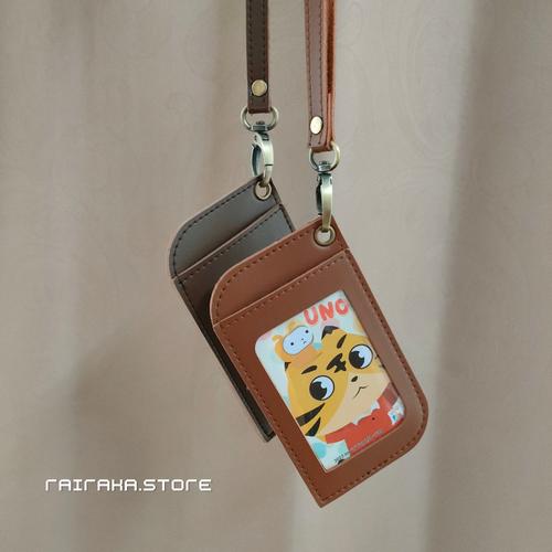 Jual Id Card Holder Kulit Name Tag Model Vertikal Terbaru 09 - Hitam ...