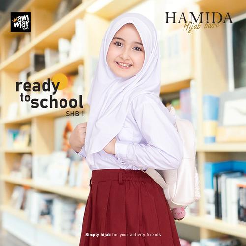 Jual Kerudung Sekolah Anak SD Warna Putih Ammar Kids Hamida Hijab Premium - Putih, S 3-7 Thn ...
