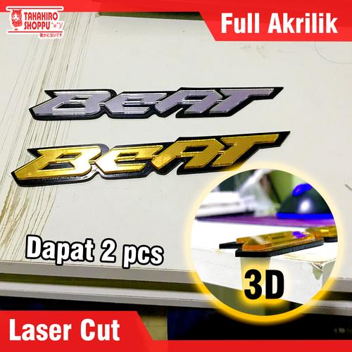 Jual CUSTOM Emblem Motor Akrilik All Varian / Nama SILVER/GOLD Timbul ...