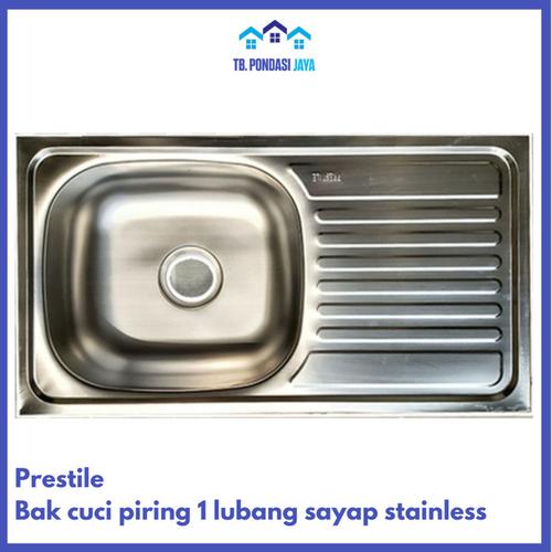 Jual bak cuci piring 1 lubang sayap stainless+selang bak cuci vitech ...