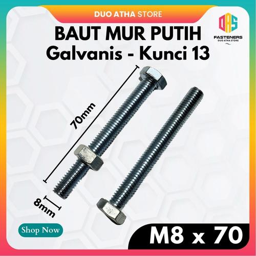 Jual M8x70 Baut Mur M8 X 70 BMP Galvanis Putih - Kab. Tangerang - Duo Atha Store | Tokopedia