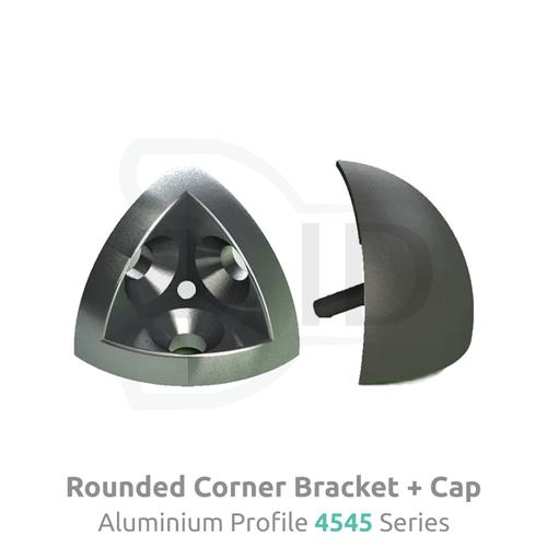 Jual Aluminium Profile Rounded Corner Bracket With ABS Cap Profile 4545 ...