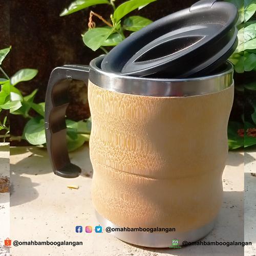 Jual Mug Bambu Gelas Kopi Antik Souvenir Mug Bambu Cangkir Stainless ...