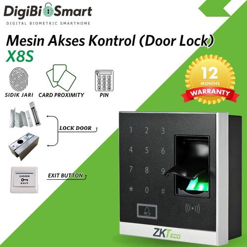 Jual Mesin Akses Kontrol X8S Sidik Jari Kartu PIN Fingerprint Door Lock ...