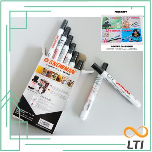 Jual Spidol Permanent Marker Snowman MURAH AG-12 / Lusin - Hitam - Kota ...