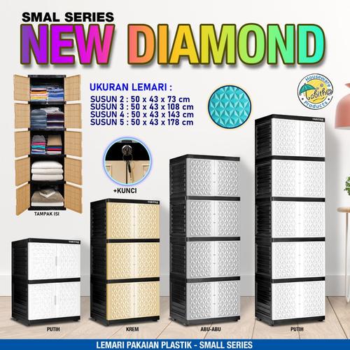 Jual LEMARI PLASTIK TABITHA NEW DIAMOND BODY HITAM SUSUN 2, 3, 4, 5 ...