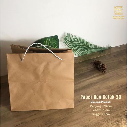 Jual Paper Bag Kotak 20x20 Shopping Bag Dus 20x20 Kuat @12pcs - Kota ...