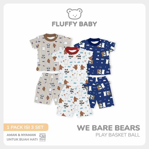 Jual FLUFFY Setelan Oblong Pendek WE BARE BEARS (Isi 1Psng) SOD3S/SOD3X WPB - Coklat, 3-6 Bulan ...