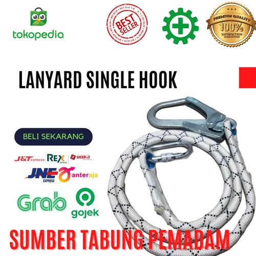 Jual Lanyard Safety Single Big hook / Lanyard Tali Body Harness ...