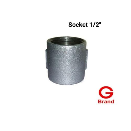 Jual Sok / Socket / Sambungan Galvanis Besi 1/2" Drat BSPT G Brand ...