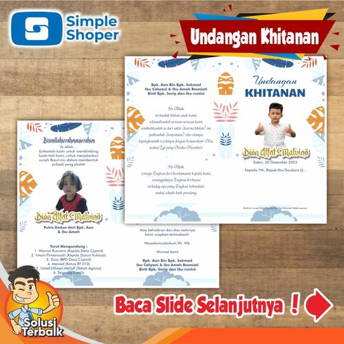 Jual Undangan Khitanan, Walimatul Khitan, Tasyakur Khitan, Sunatan ...