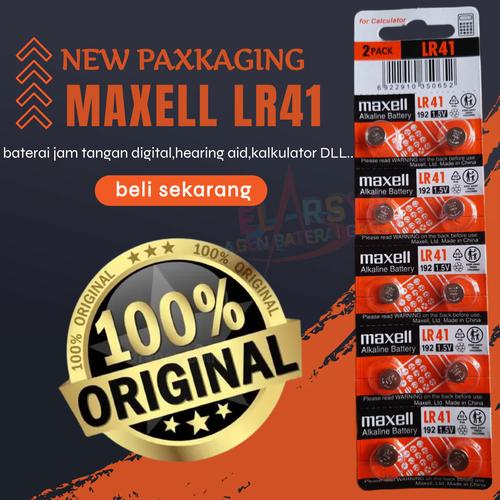 Jual Original Baterai Maxell LR41 AG3 Alkaline Battery Batrai 1.5V ...